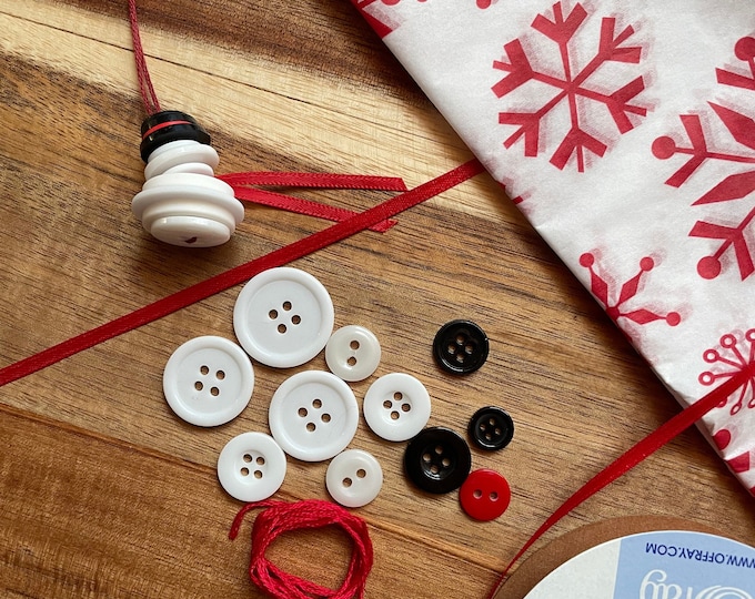 Build Your Own Snowman Kit: Button Snowman Ornament [set of 3] - Etsy