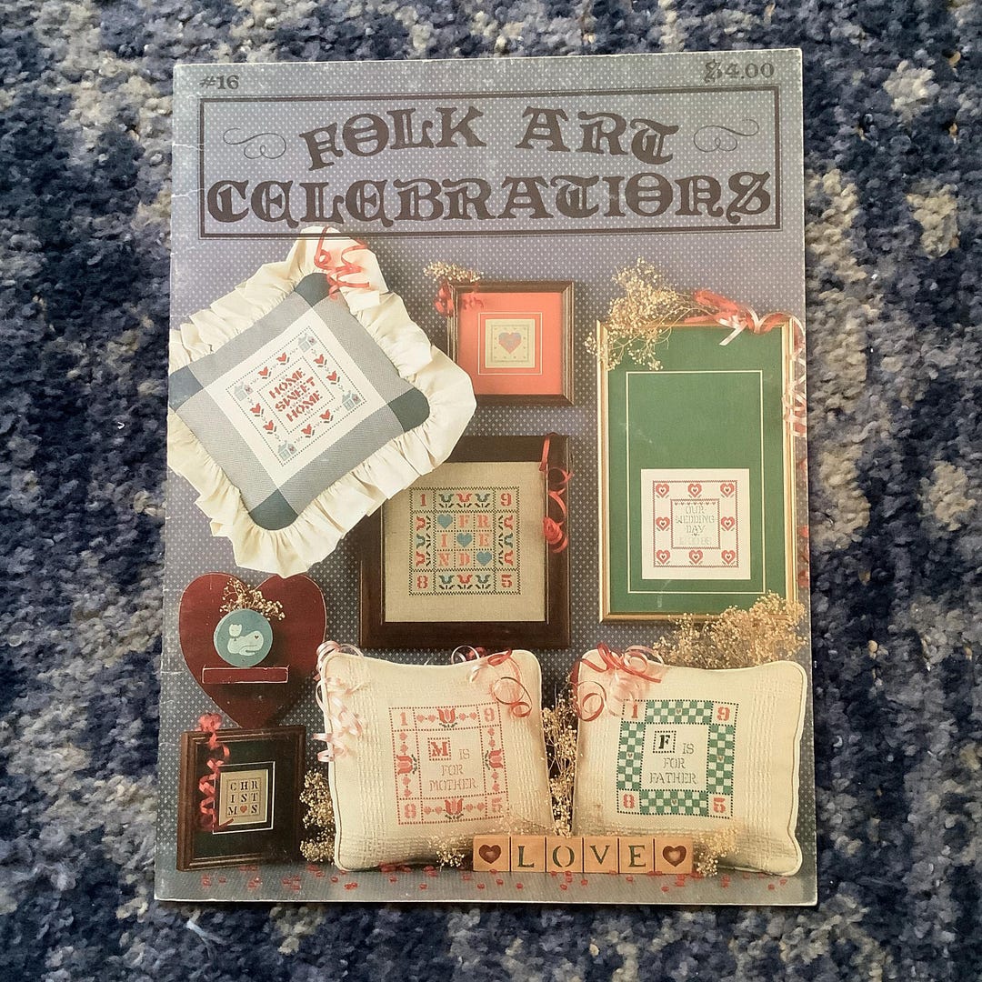 Folk Art Celebrations Cross-stitch Pattern Book - Etsy