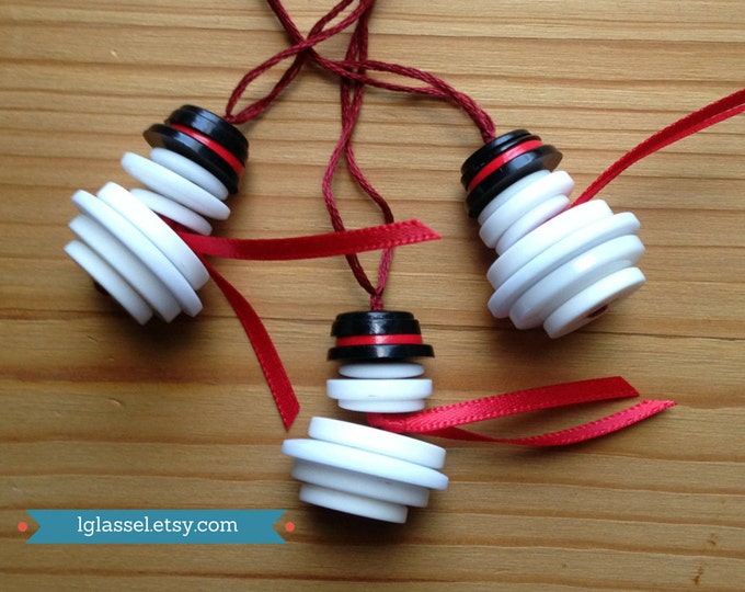 Button Snowman Ornament set of 3 - Etsy