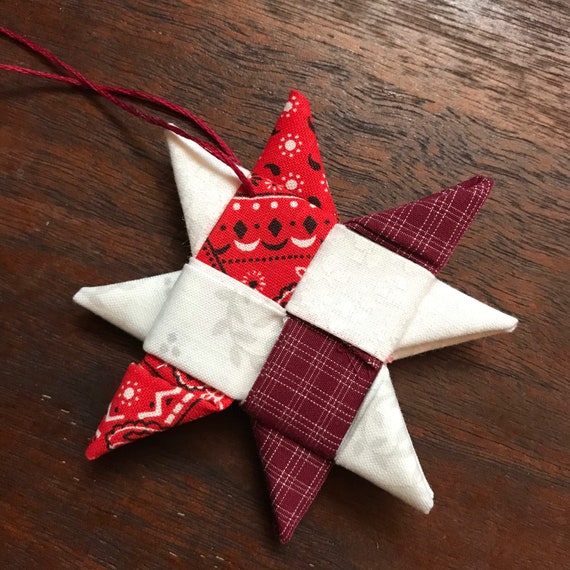 Fabric Christmas Star // Christmas Ornament - Etsy