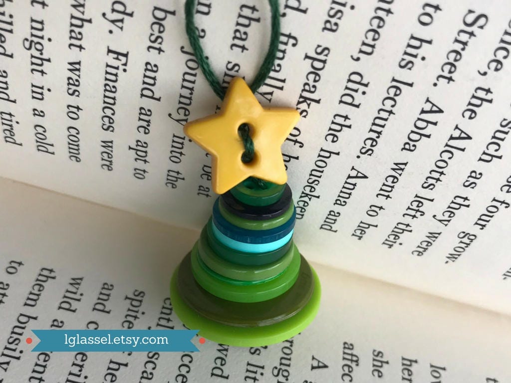 Button Christmas Tree Ornaments mix and Match Set of 3 - Etsy