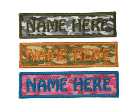 1 by 4 Custom Camo Name Patch Personalized Name Tag Iron on | Etsy