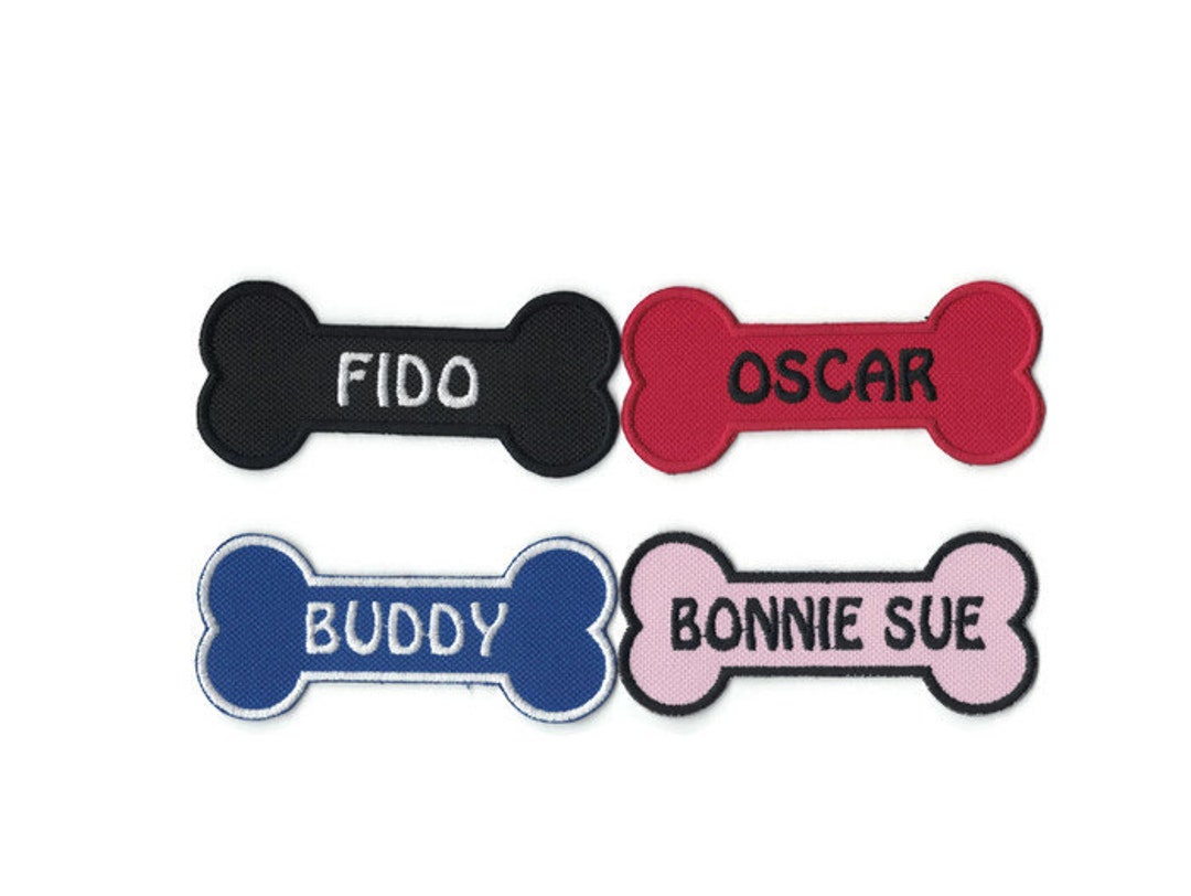Custom Dog Bone Patch Dog Name Patch Iron on Applique With Hook and ...