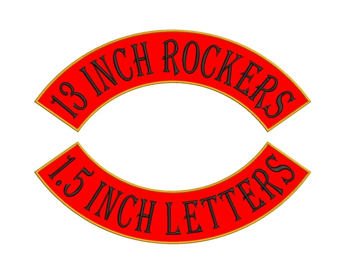 Custom Embroidered Top and Bottom Rocker Set MC Biker Patch 617 Sizes ...