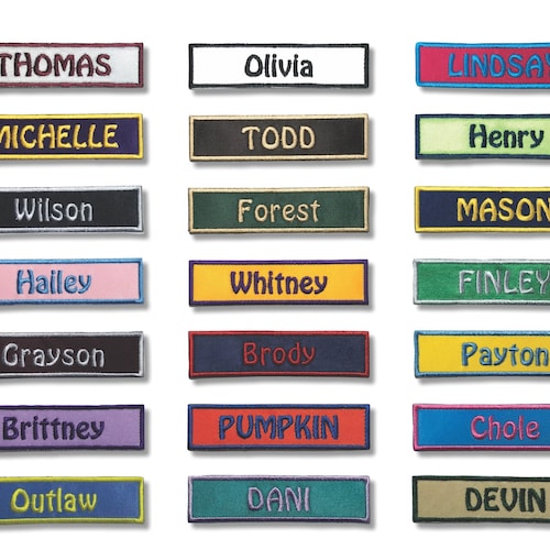 1 by 4 Custom Name Patch Personalized Name Tag Iron on Patch - Etsy