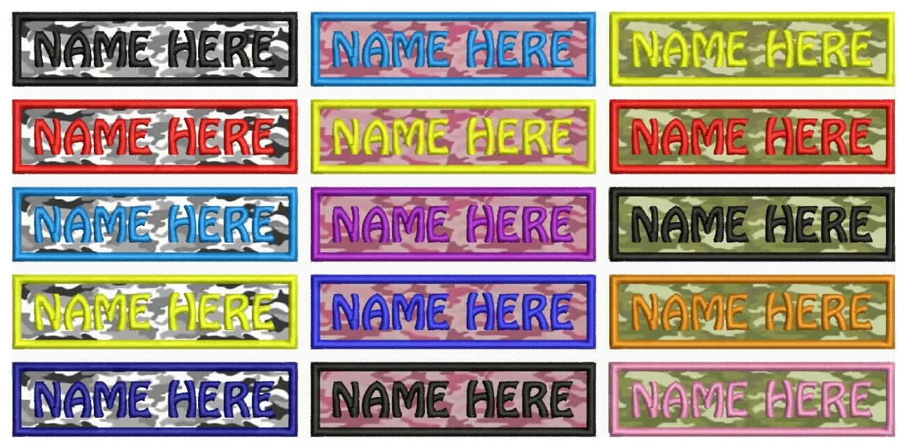 1 by 4 Custom Camo Name Patch Personalized Name Tag Iron on Patch With ...