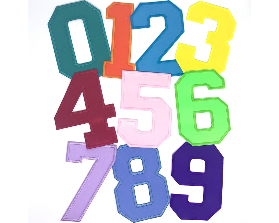 6 Inch College Number Patch Iron on Applique Iron on Patch - Etsy