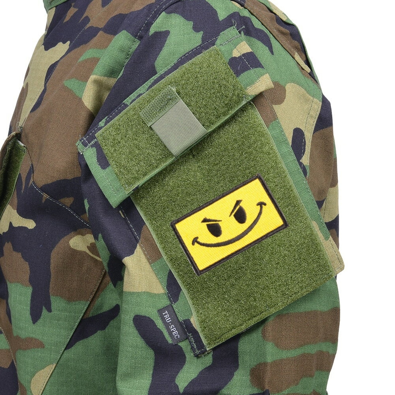 Angry Smiley Face Morale Patch Embroidered Patch With Hook and Loop ...