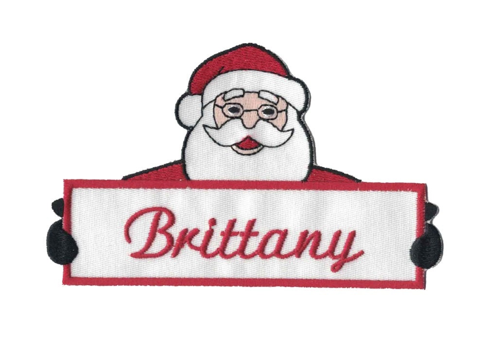 Custom Santa Christmas Name Patch Personalized Iron on Applique - Etsy