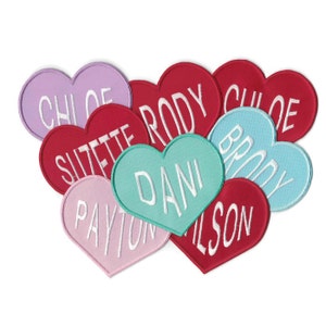 Heart Valentine Candy Name Patches Iron on Appliques - Etsy