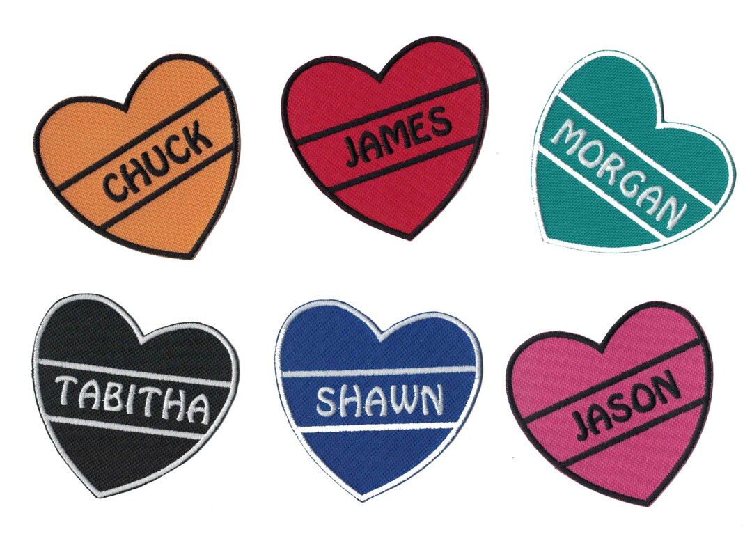 Tatoo Heart Valentine Name Patches Iron on Appliques - Etsy