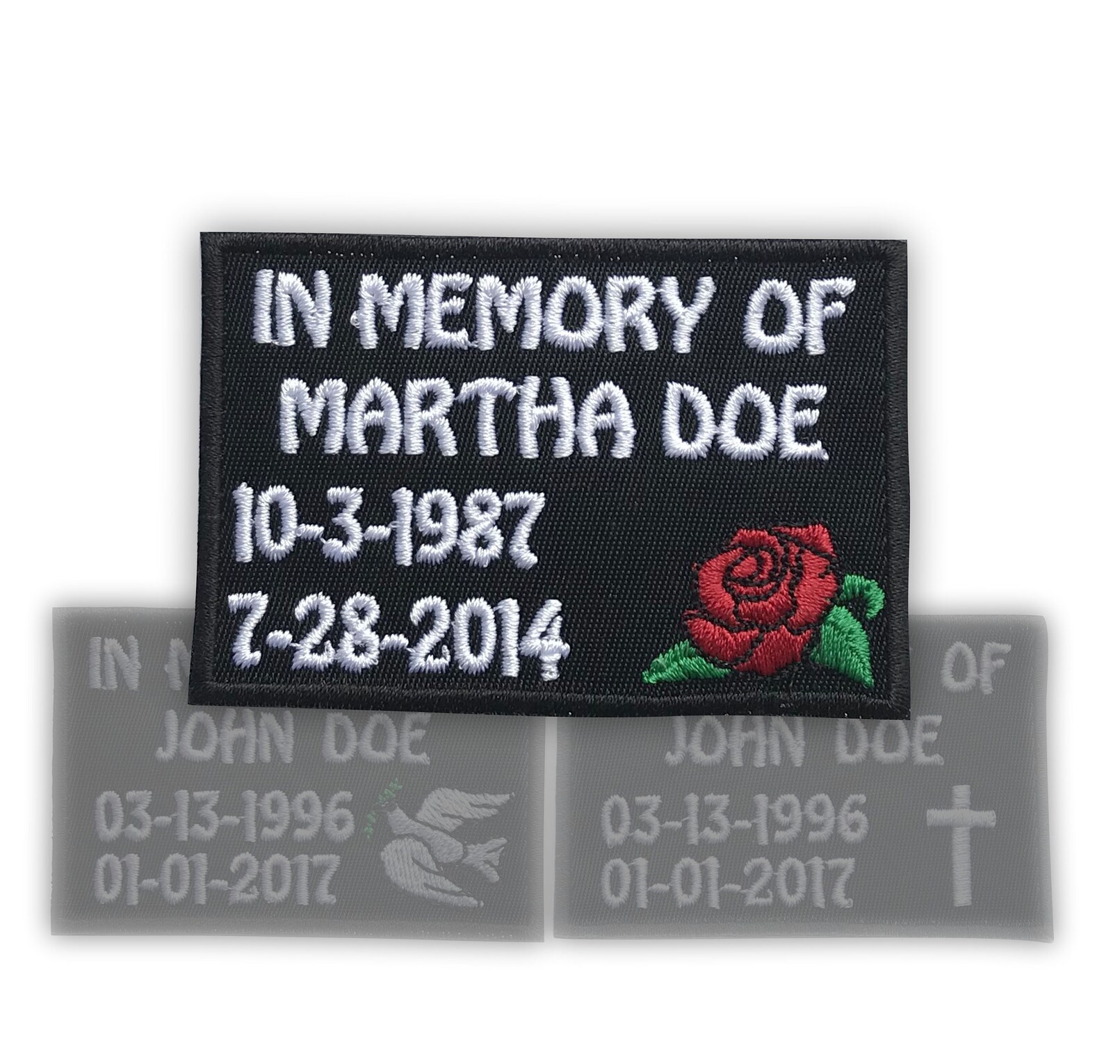 Custom in Memory Patch Patch With Rose With Hook and Loop Fastener ...
