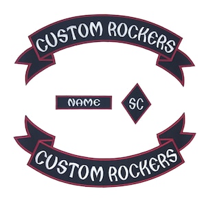 4 Piece Embroidered Custom Rocker Patches Custom Patch Set 13 Inch ...