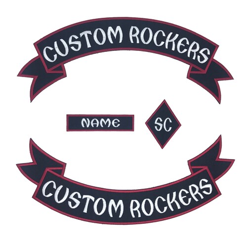 4 Piece Embroidered Custom Rocker Patches Custom Patch Set 13 - Etsy