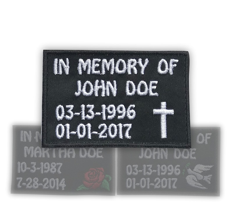 Custom Patch in Memory Patch With Cross Embroidery With Hook - Etsy