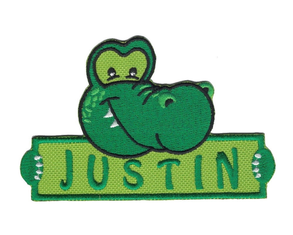 Personalized Custom Alligator Iron on Applique Custom Patch Holding a ...
