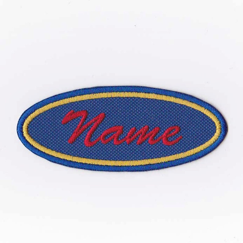 Double Border 1.5 X 4 Oval Personalized Embroidered Name Patch With ...