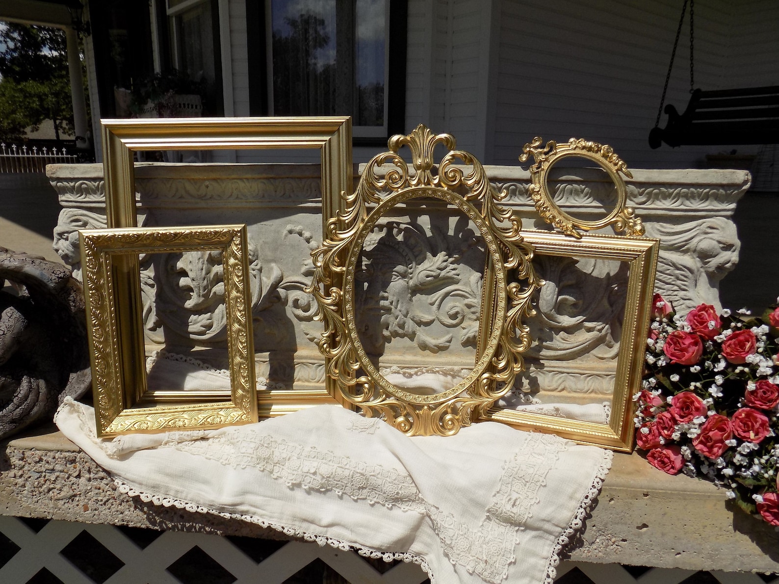 Set of 5 Gold Picture Frames Gold Wall Frames WEDDING | Etsy