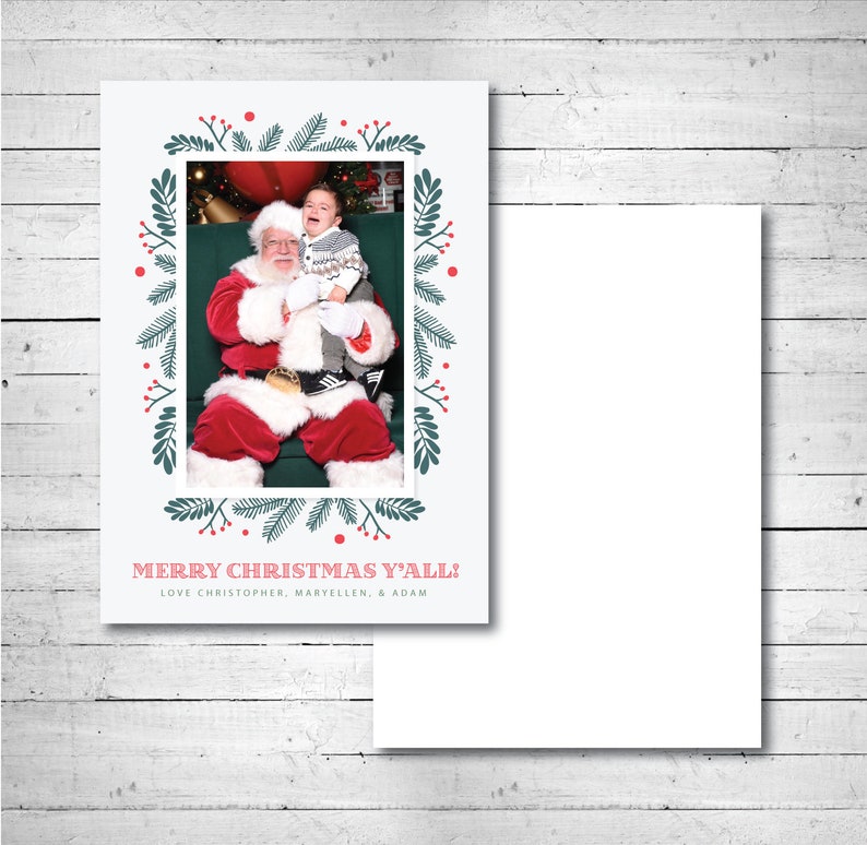 Crying With Santa Christmas Photo Card Crying With Santa Christmas Card ...