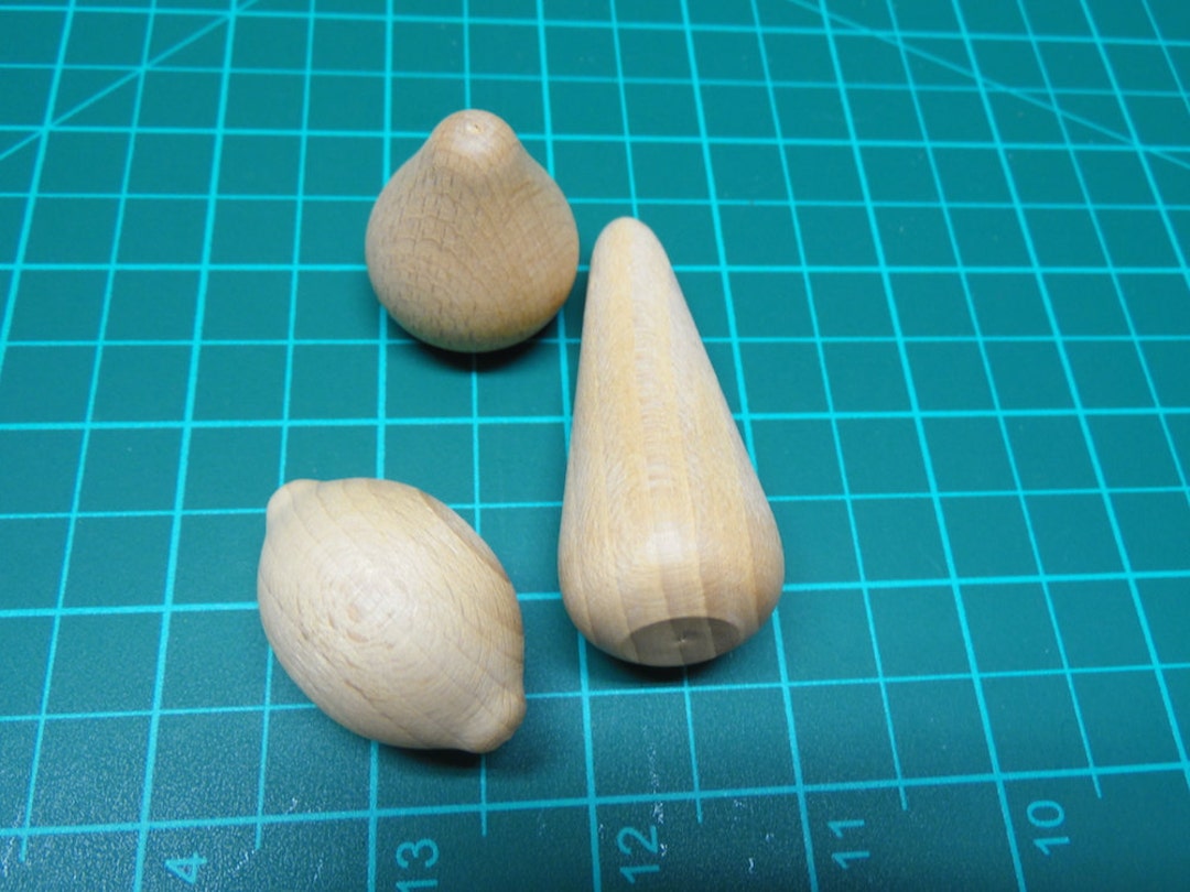 3x Unfinished 3D Wood Fruits / Wood Lemon / Wood Carrot / Wood ...