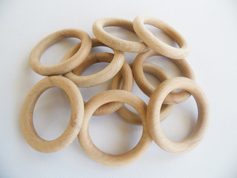 6 Wood Rings - 2 1/2 Inch Unfinished Wooden Rings - Etsy