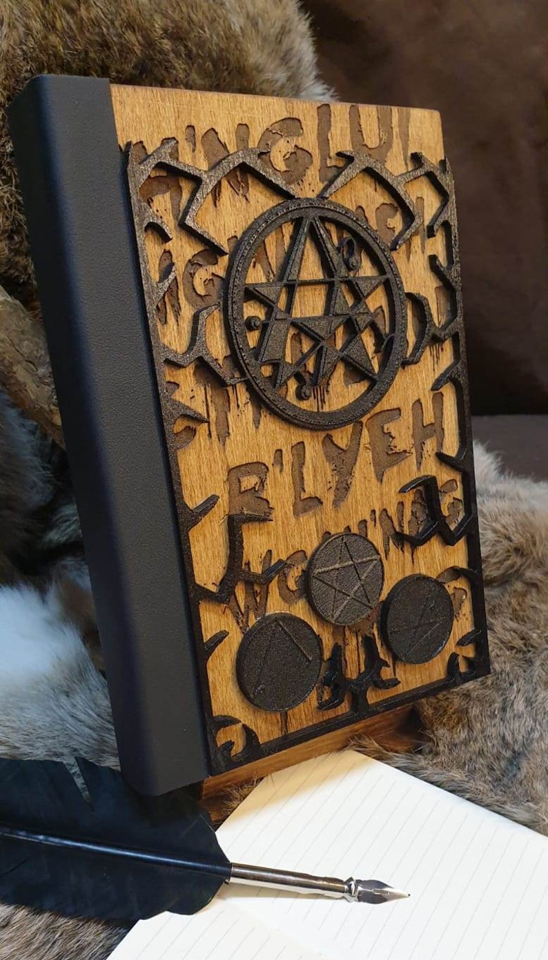 Necronomicon Cthulhu Notebook Wooden Cover Agenda Book - Etsy