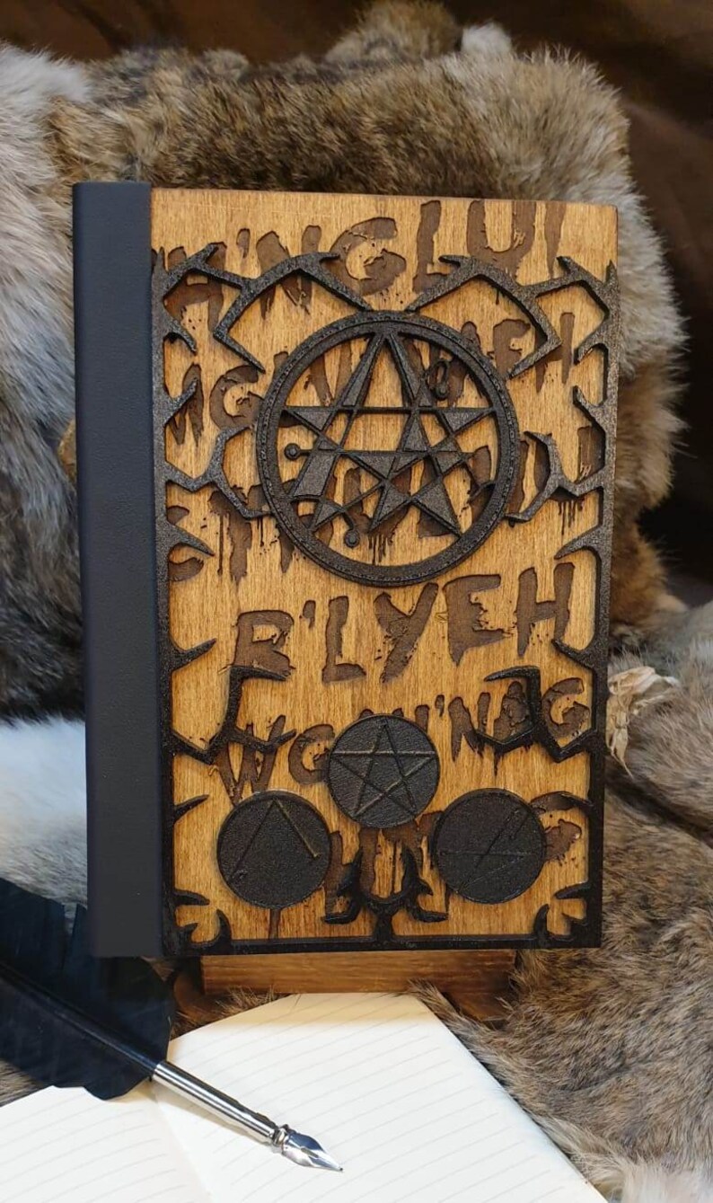 Necronomicon Cthulhu Notebook Wooden Cover Agenda Book - Etsy
