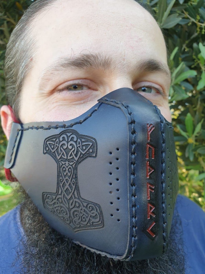 Vikings Leather Face Mask GOT Ntot Today LARP Mask Fanatsy - Etsy