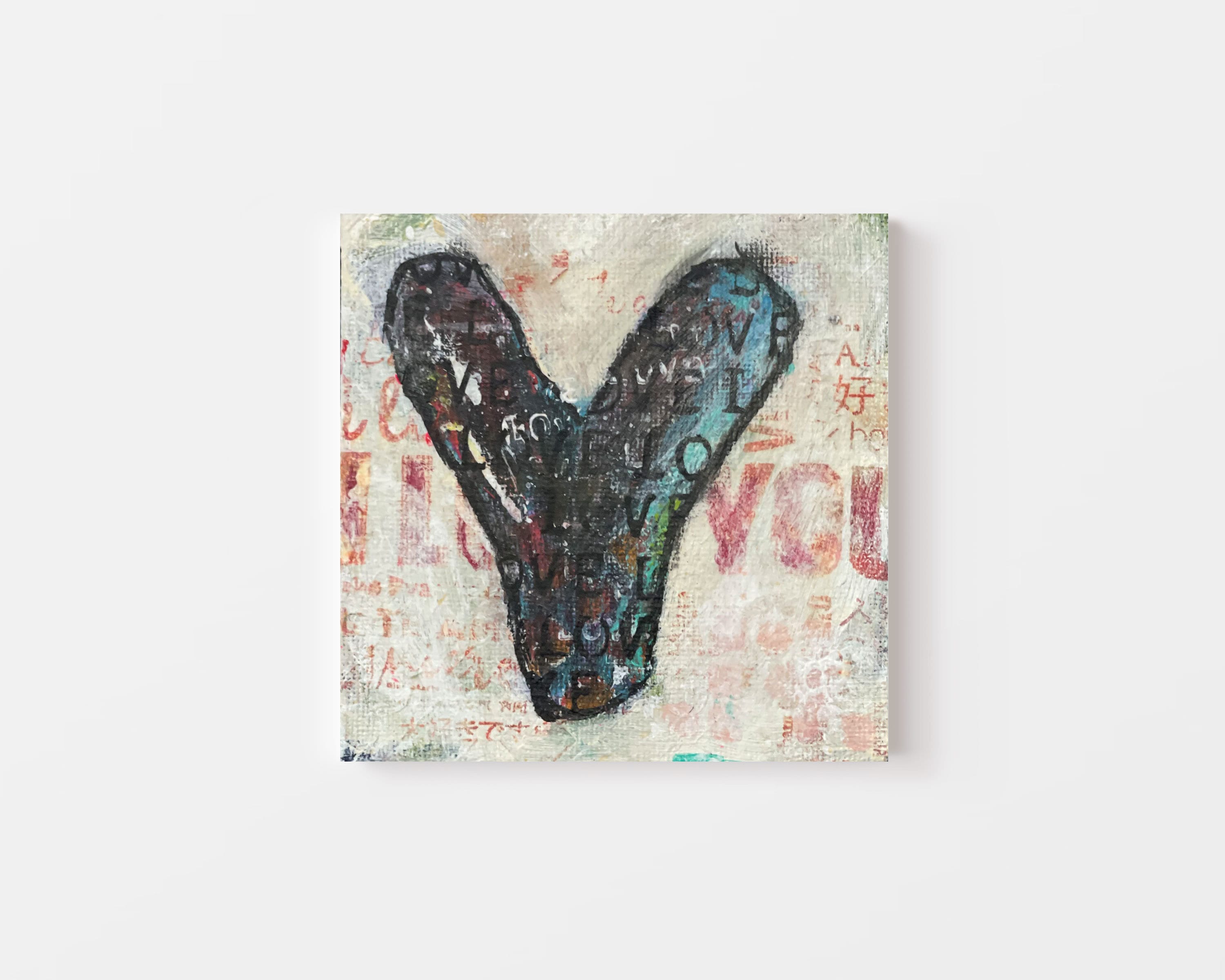 Original Art Letter Y Painting 4x4 Mini Heart Art - Etsy