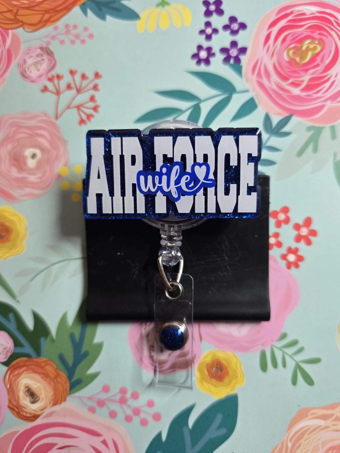 USAF Badge Reel, Air Force Wife ID Badge, Military Wife, Proud Mom ...