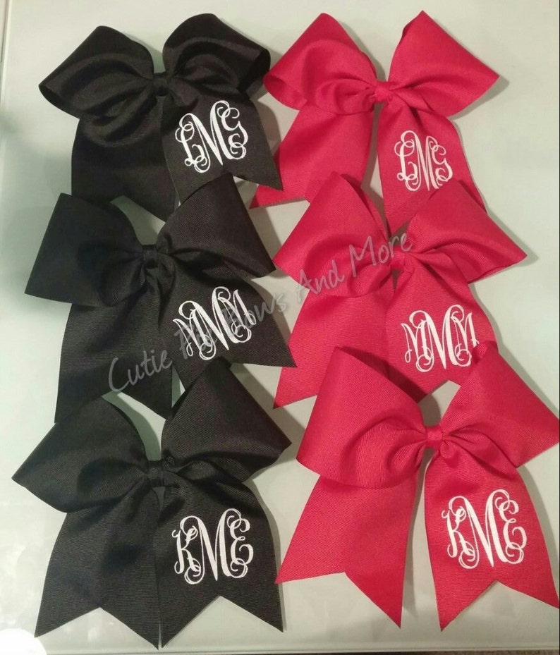 Monogrammed Cheer Bow monogram hair bow Southern hair bow | Etsy