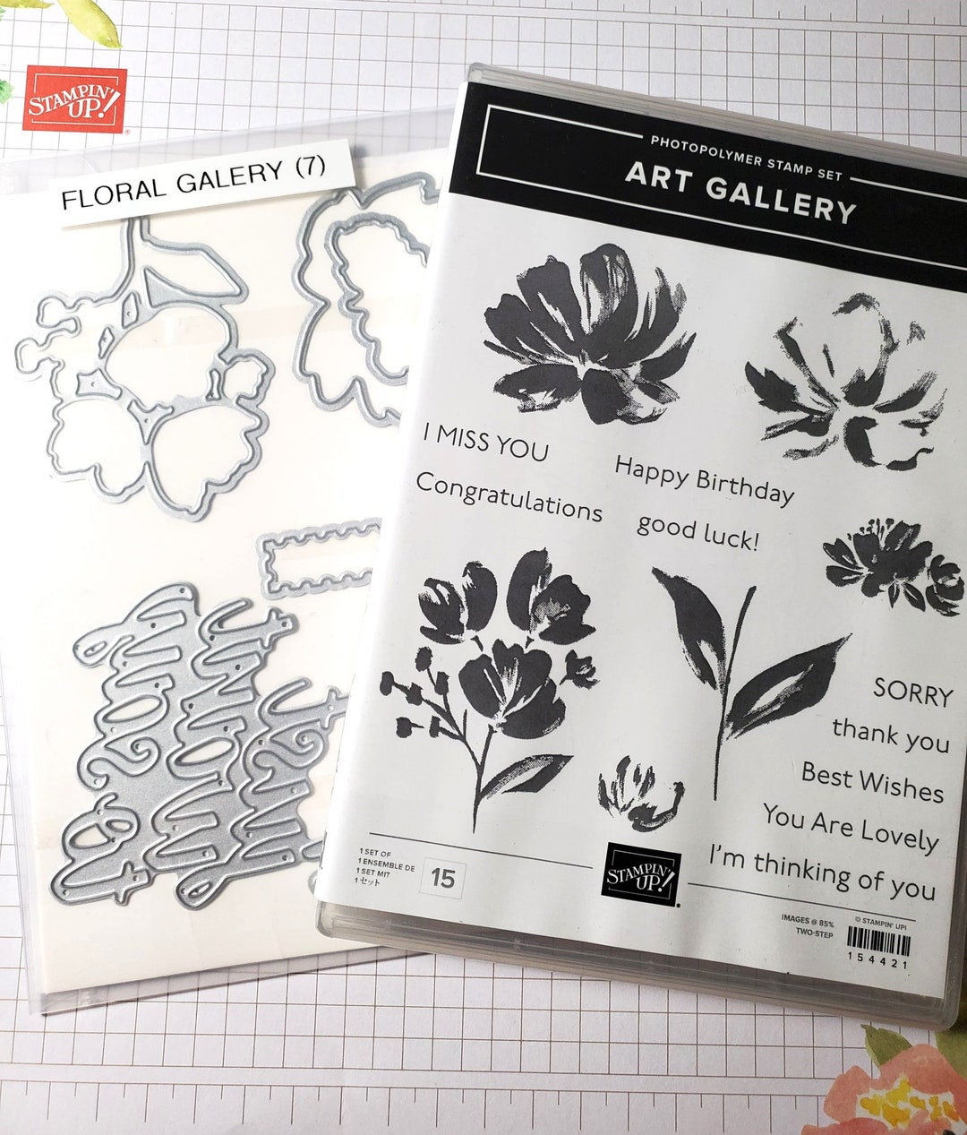 Stampin' Up Art Gallery Stamp Set and Coordinating Floral Gallery Dies ...