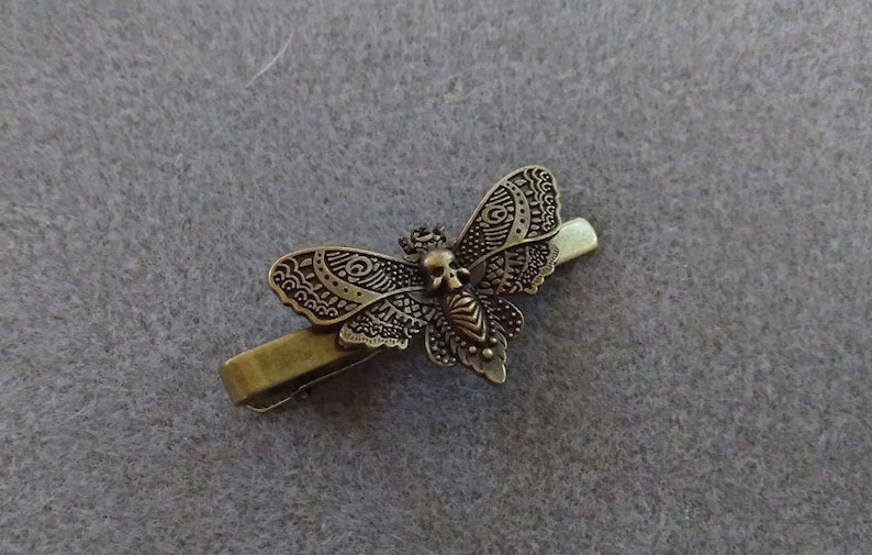 Antique Bronze Moth Tie Clip: Gothic Macabre Gift - Etsy
