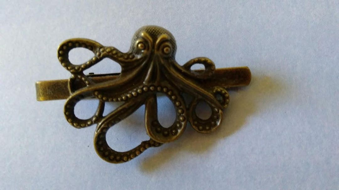 Antique Bronze Octopus Tie Clip: Nautical Steampunk Tie Bar - Etsy