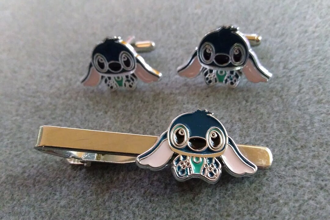 Cute Stitch Tie Clip Cufflinks Great Gift for Him Her Father's Day ...