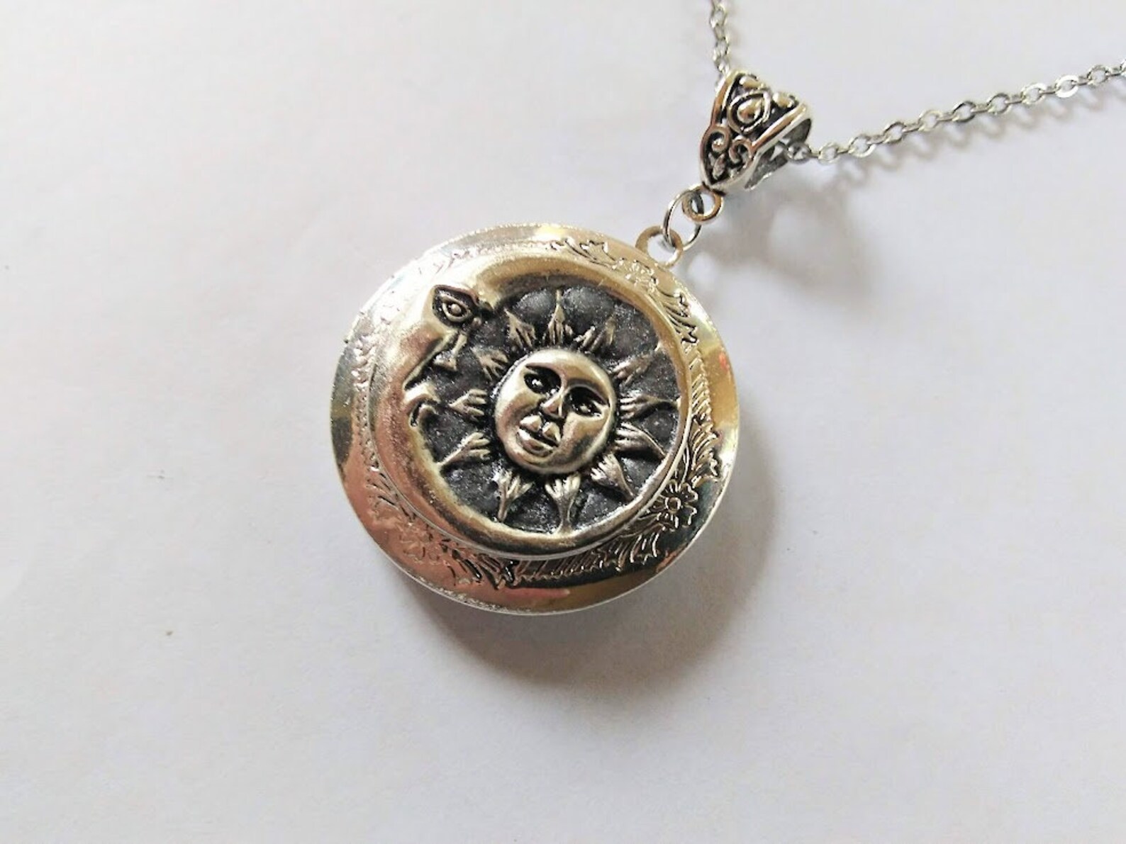 Sun and Moon Locket Necklace Great Gift Birthday Christmas - Etsy