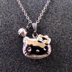 Cute Kitty Cat Locket Necklace With Cultured Fresh Water Pearl Great ...