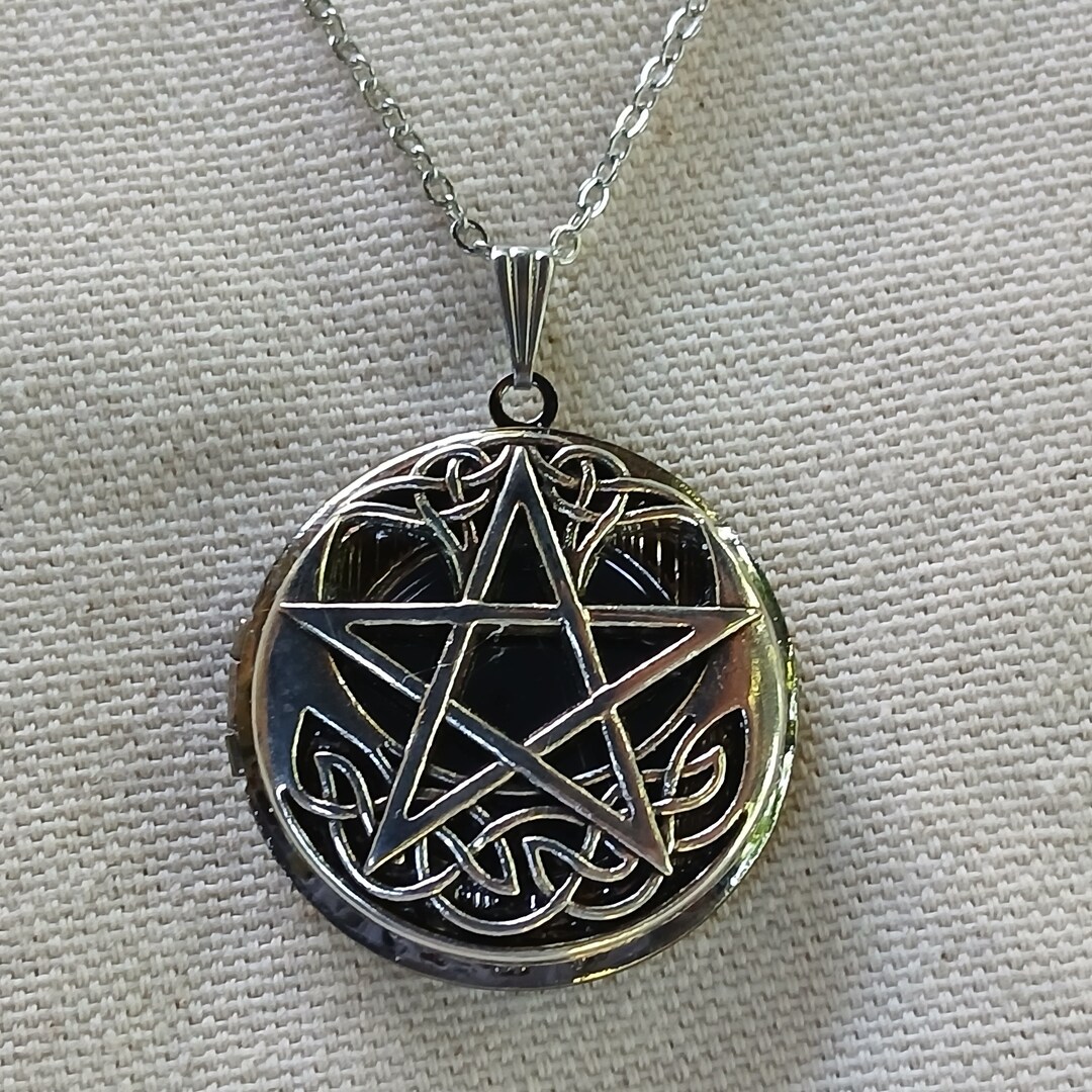 Celtic Knot Pentagram Pentacle Locket Necklace Great Gift ...