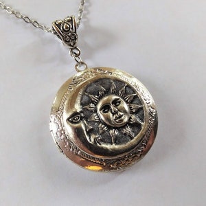Sun and Moon Locket Necklace Great Gift Birthday Christmas | Etsy