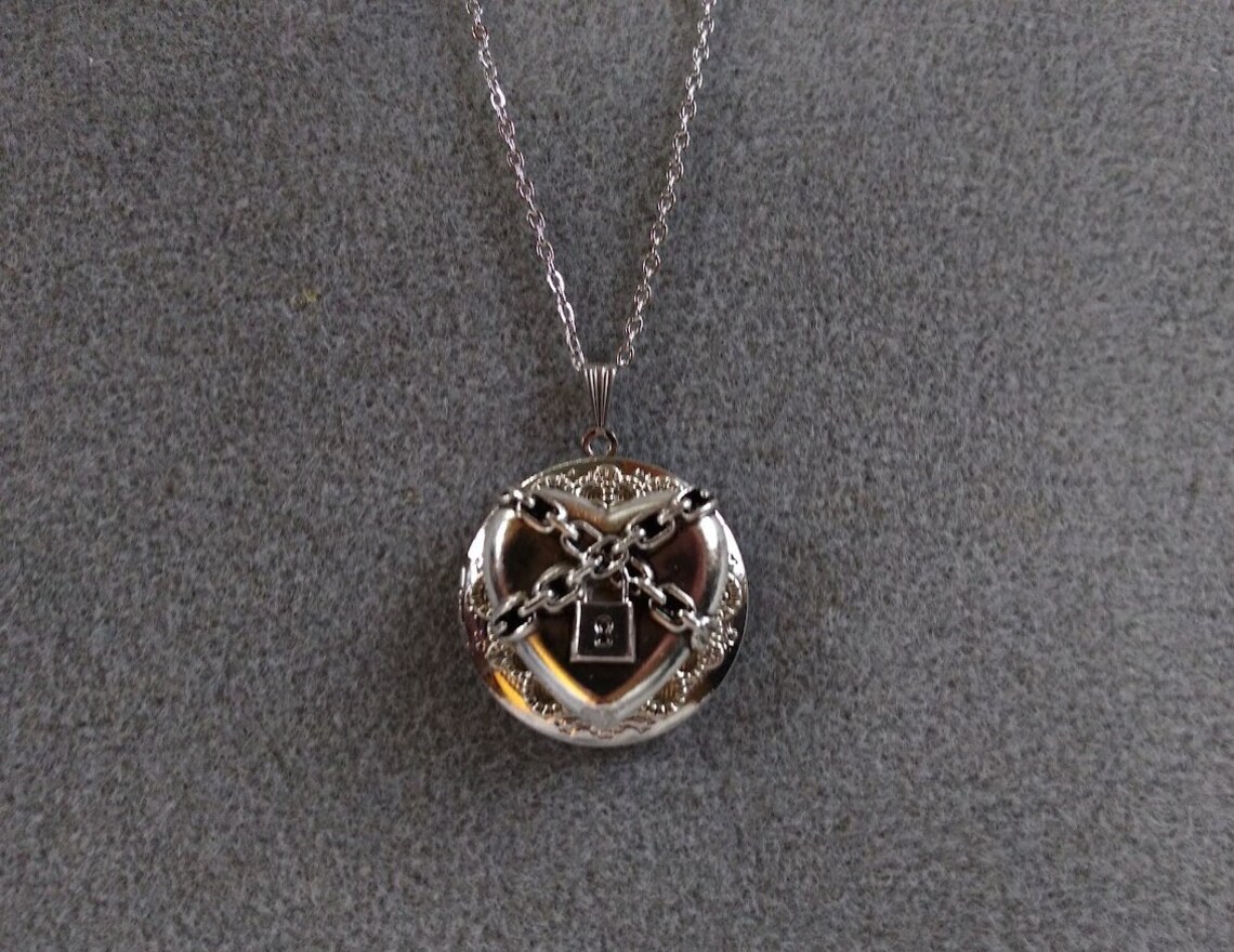 Locked Heart Locket Necklace: Chained Eternal Love Gift - Etsy