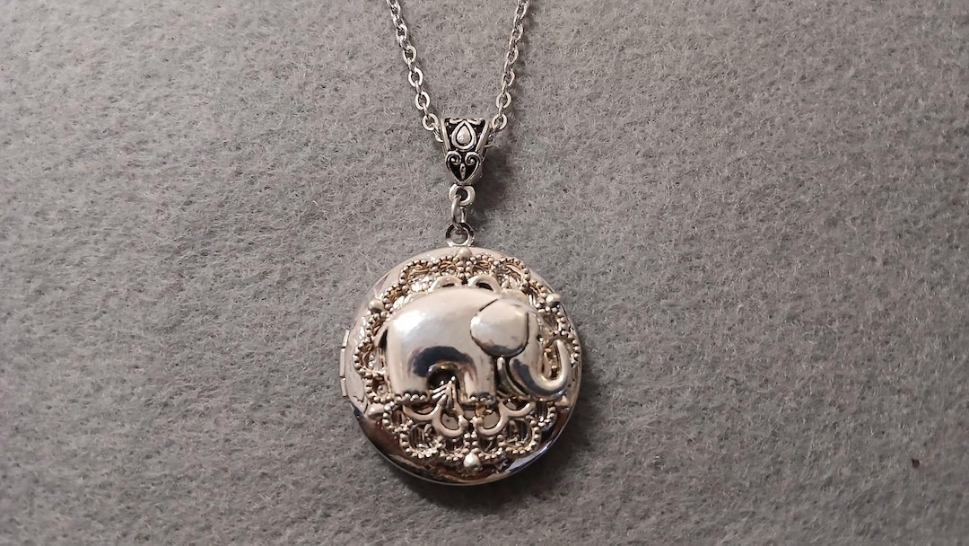 Elephant Locket Necklace, Medieval Vintage Style, Gift for Her - Etsy
