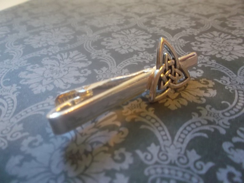 Antique Silver Celtic Trinity Knot Tie Clip Bar Pin Great Gift - Etsy