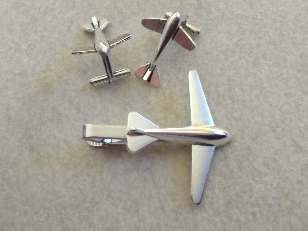 Airplane Tie Clip Bar Cufflinks Great Gift Birthday Party Favor ...