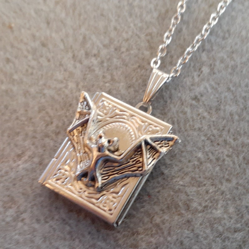 Silver Book Locket - Etsy