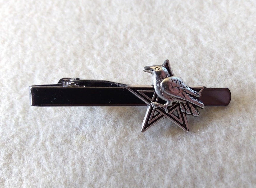 Raven on a Star Tie Clip Clasp Bar Unique Gift for Him Wedding Birthday ...