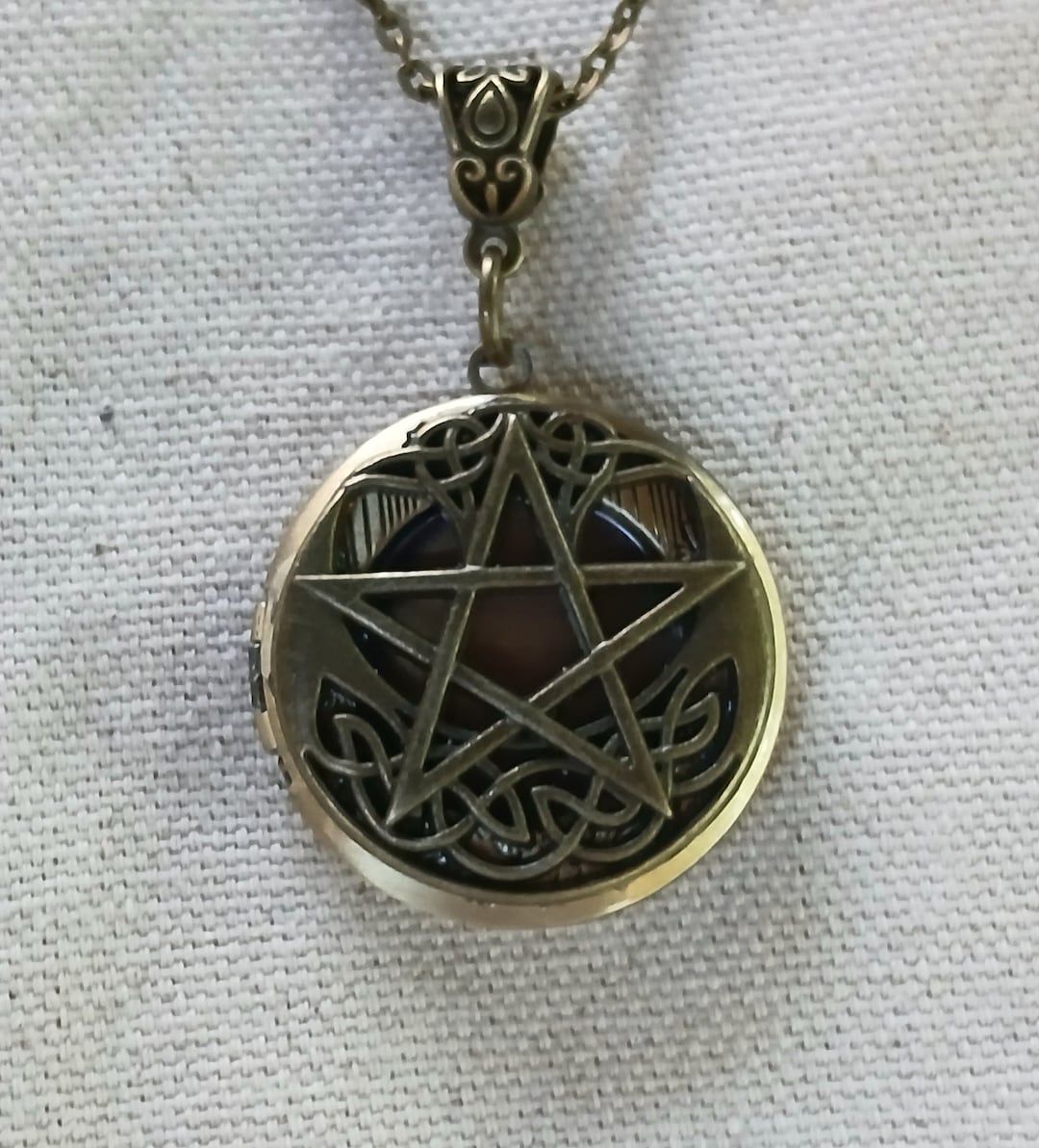 Antique Bronze Celtic Pentagram Pentacle Knot Locket Necklace Birthday ...