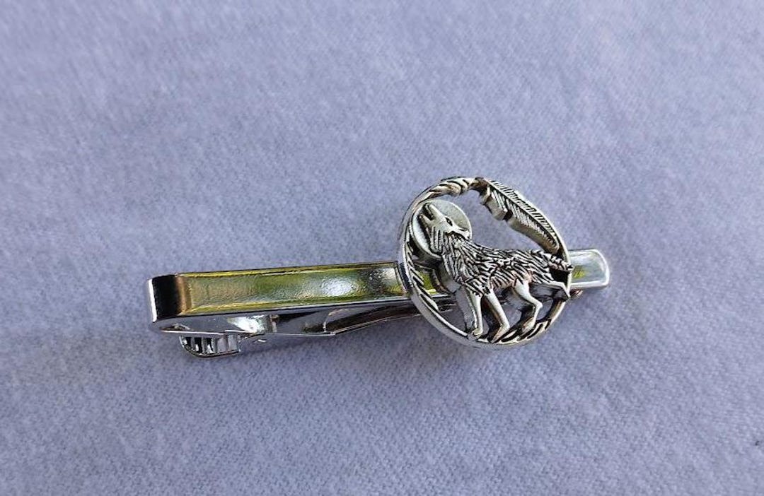 Wolf Tie Clip, Howling Under Moonlight - Gift Boxed - Etsy