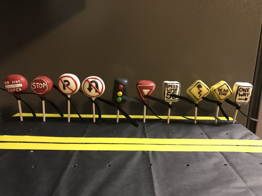 Road Sign Cake Pops - Etsy
