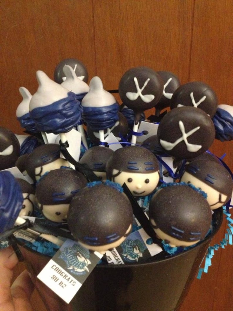 Hockey Puck and Player Cake Pops - Etsy
