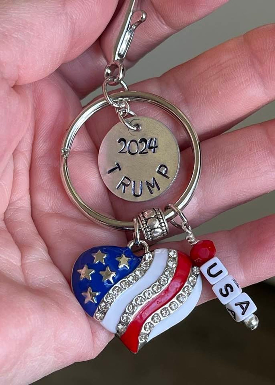 TRUMP 2024 Patriotic Keychain - Etsy